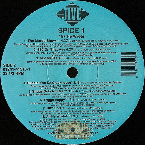 Spice 1 - 187 He Wrote: Record | Rap Music Guide